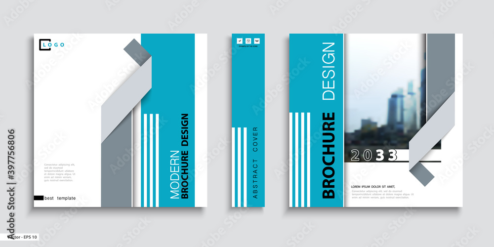 Business cover design, construction. Abstract brochure template. City ...