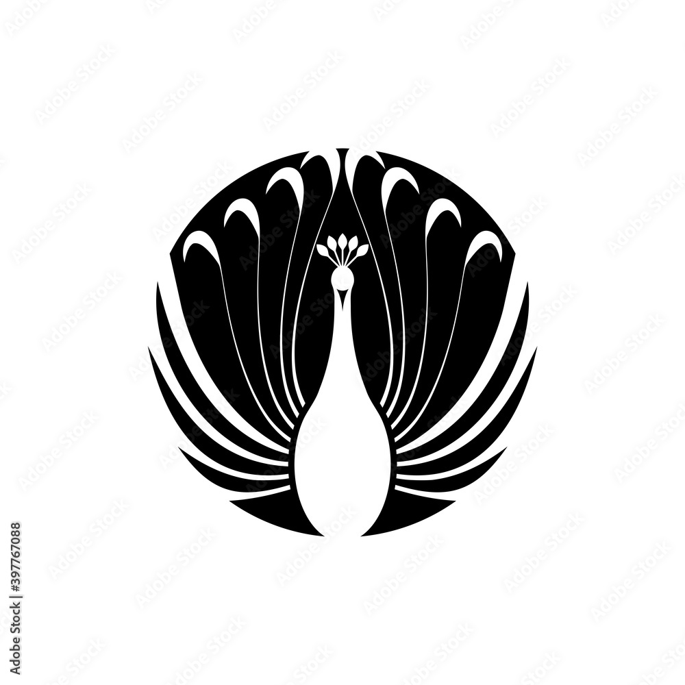 Peacock icon, symbol, logo isolated on white background Stock ...