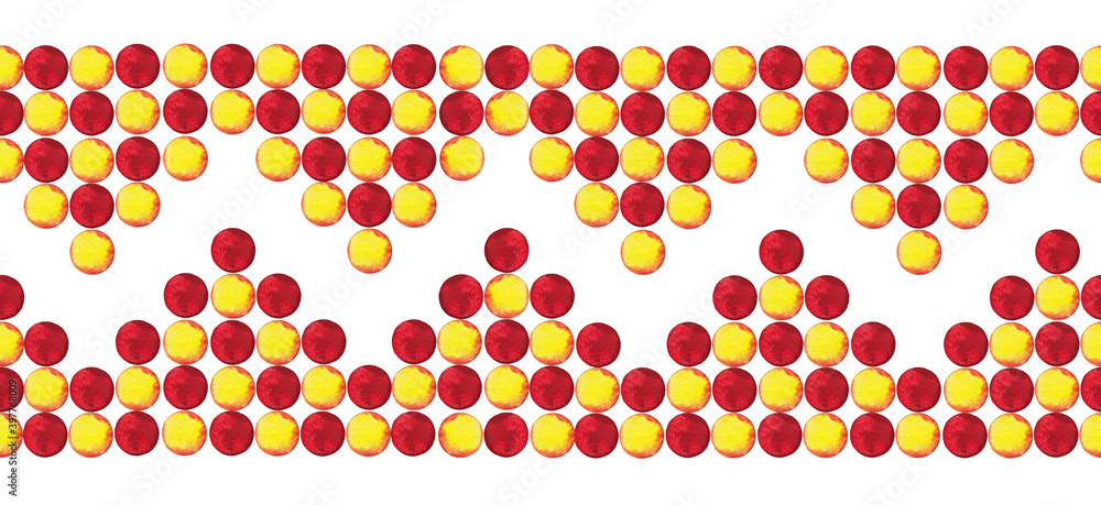 Seamless corner border of red and yellow confetti in checkers pattern ...