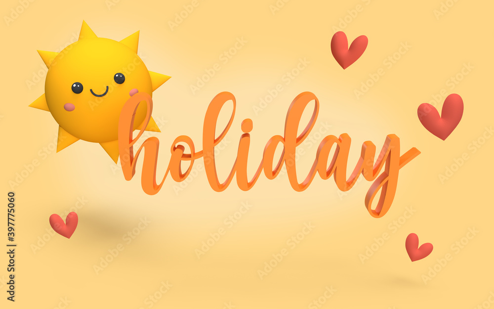 Illustration avec un le terme vacance. concept des vacances et de l'été ...