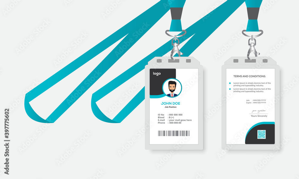 Vetor de Creative Id Card Design Vector Template.Identity Card Template ...