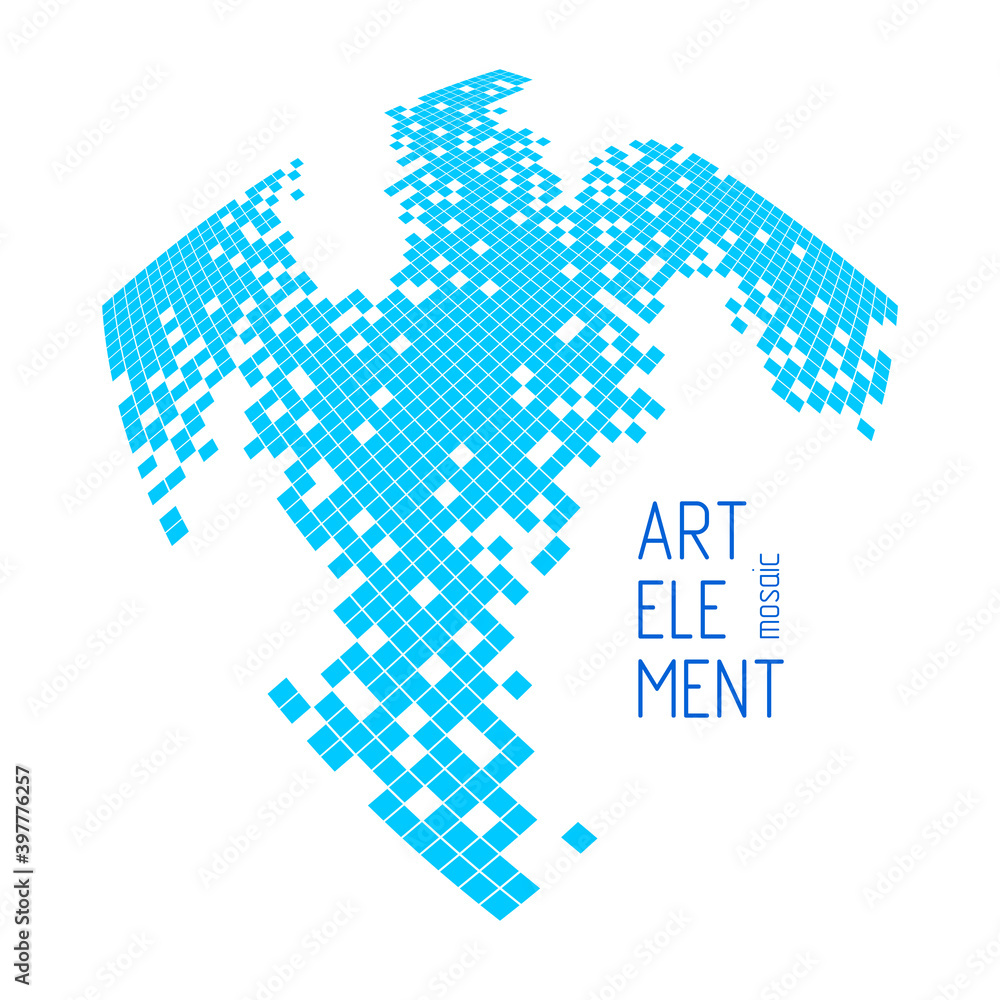 Mosaic art abstract background, vector 3d dimensional geometric design ...