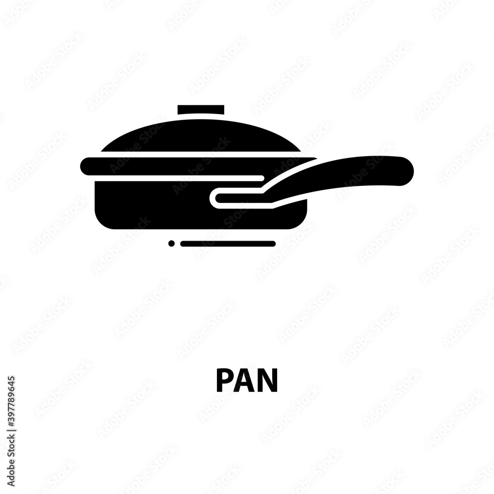 pan symbol icon, black vector sign with editable strokes, concept ...
