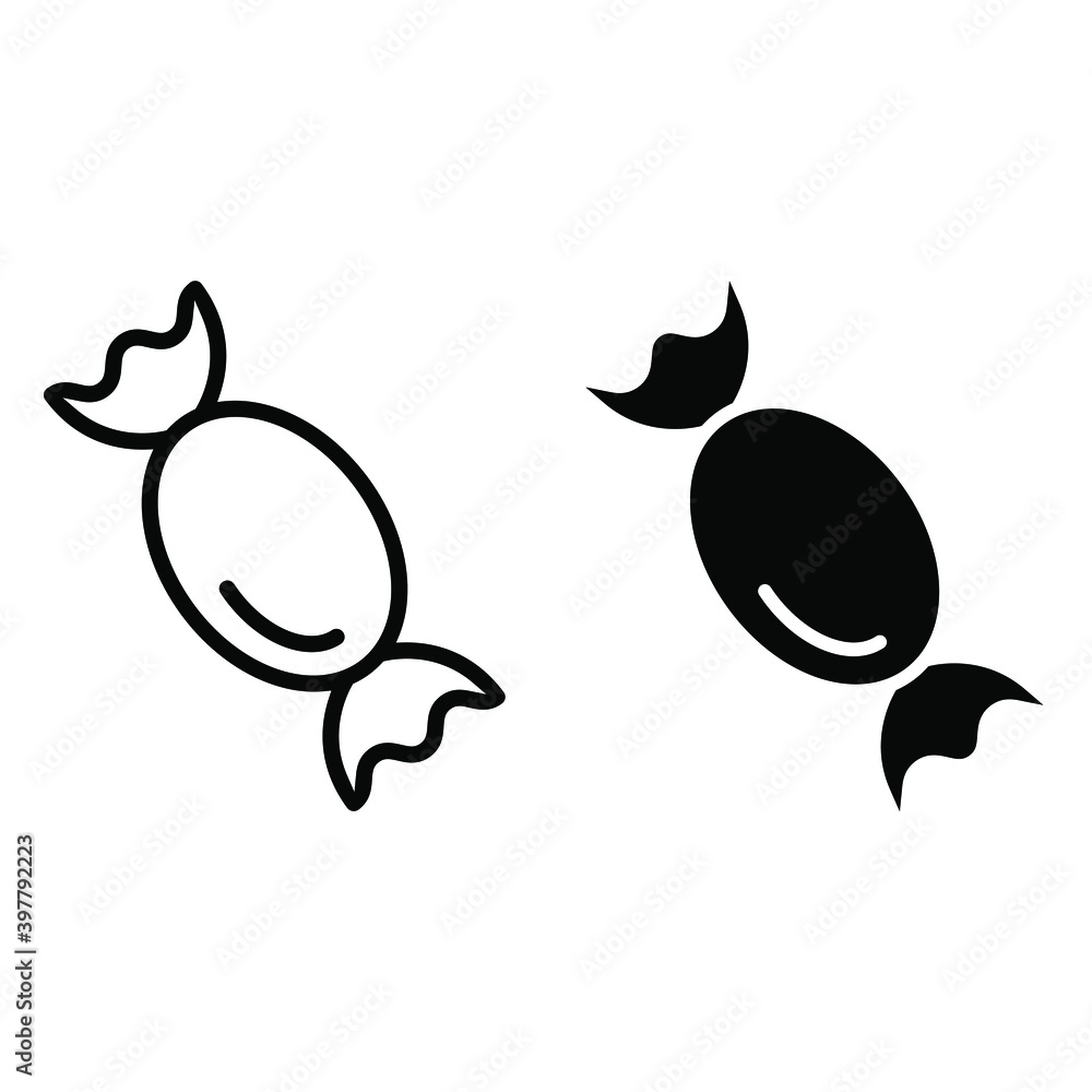 Candy icon vector set. sweet illustration sign collection. christmas ...