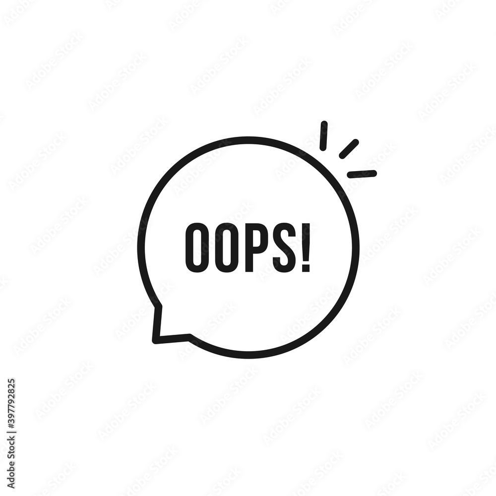 black oops thin line logo Stock Vector | Adobe Stock