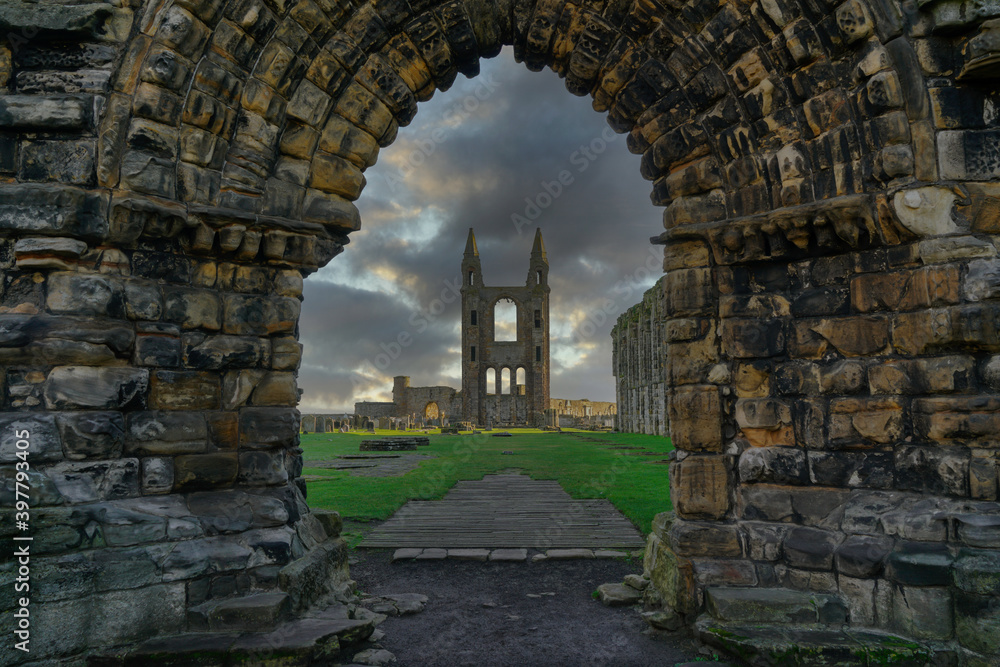 Archway at St Andrews cathedral, Fife, Scotland. Stock Photo | Adobe Stock