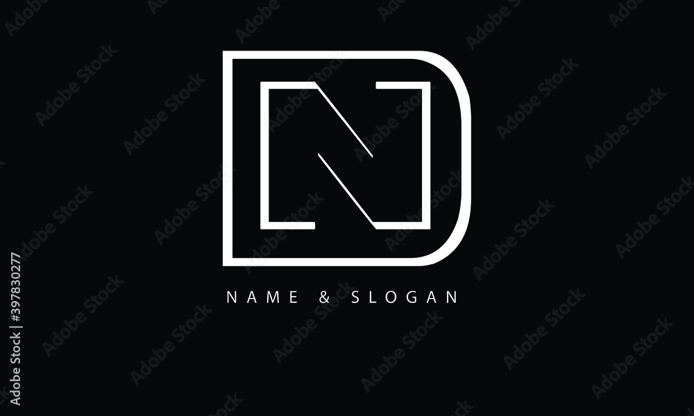 ND, DN, N, D abstract letters logo monogram Stock Vector | Adobe Stock
