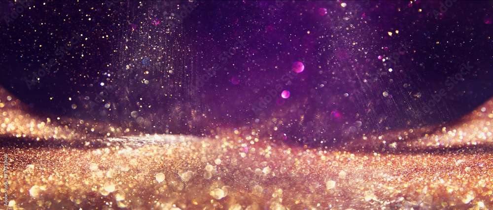 Purple And Gold Sparkle Background