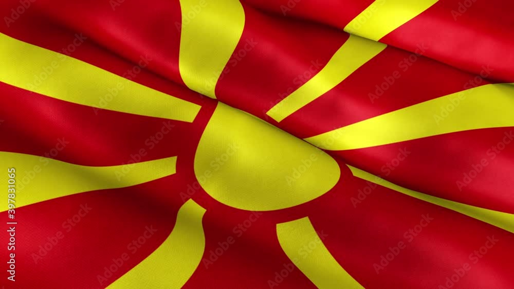 Macedonia National Flag Country Banner Waving 3D Loop Animation. High ...