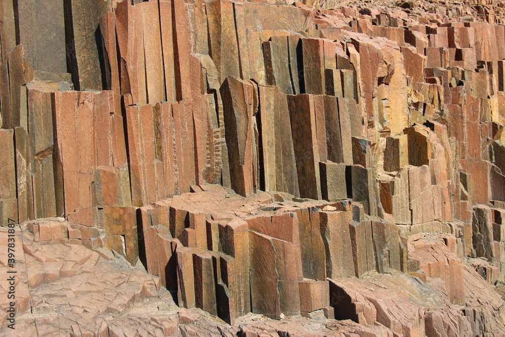 Organ Pipes near Khorixas / Twijfelfontein Namibia a rock formation of ...
