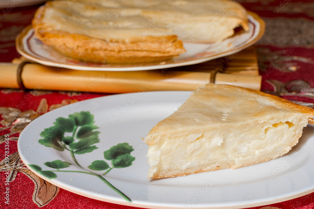 Foto de A slice of buko pie, a Filipino-style coconut pie made of fresh ...