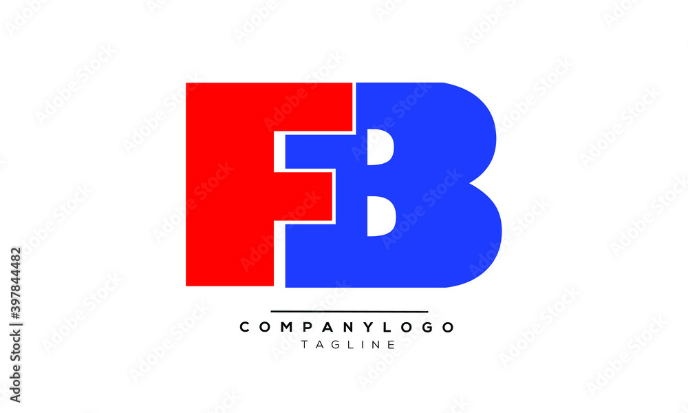 FB initials monogram letter text alphabet logo design Stock Vector ...