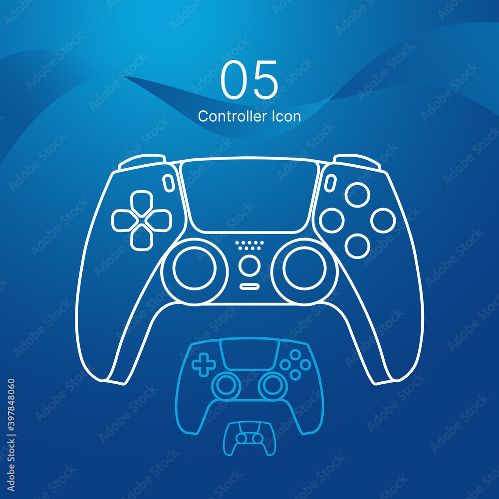 Game controller or gamepad different size range vector outline design ...