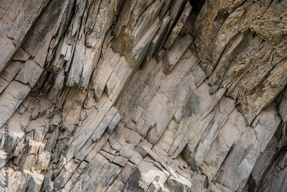 Strata of Slate is a fine-grained homogeneous metamorphic rock derived ...