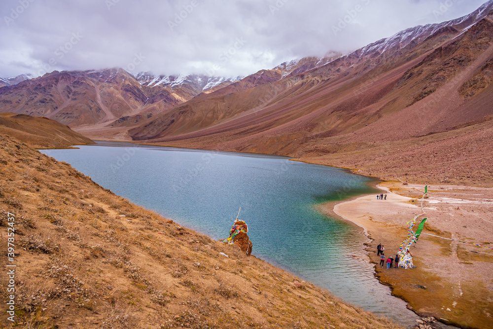 Chandratal or Lake of the moon is a high altitude lake located at 4300m ...