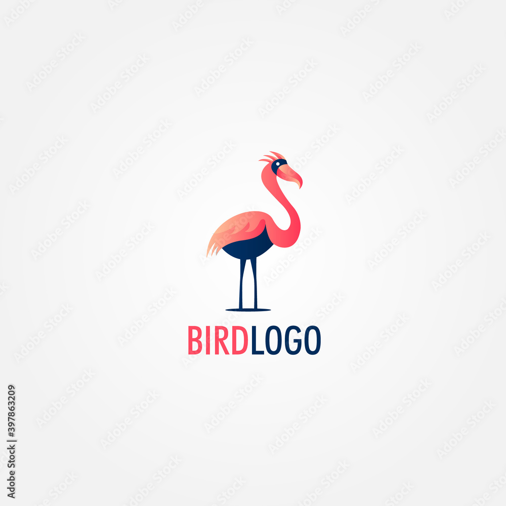 Flamingo birds logo icon design, Birds logo design Stock Vector | Adobe ...