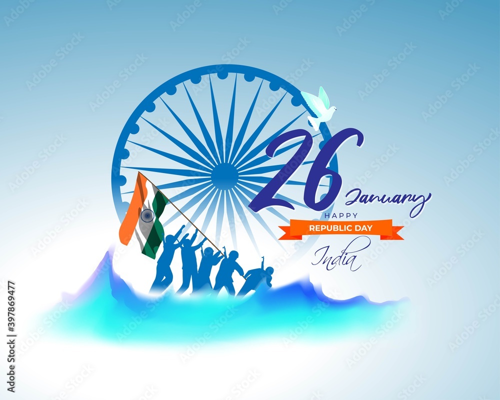 Vector Happy Republic day banner, 26 january, national holiday of India ...