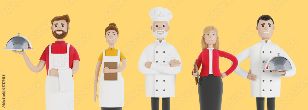Restaurant staff: chef, cook, assistant, manager, waiter. Catering ...