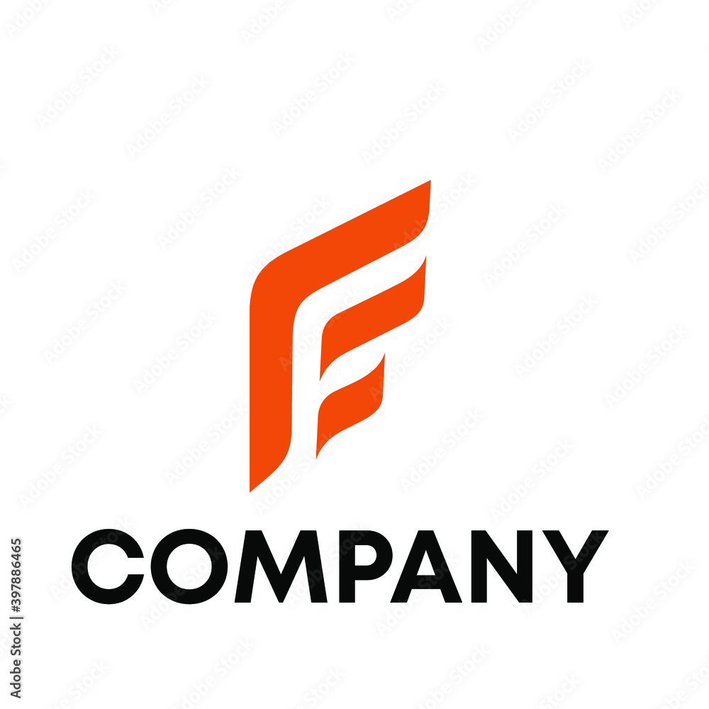 F logo Stock Vector | Adobe Stock