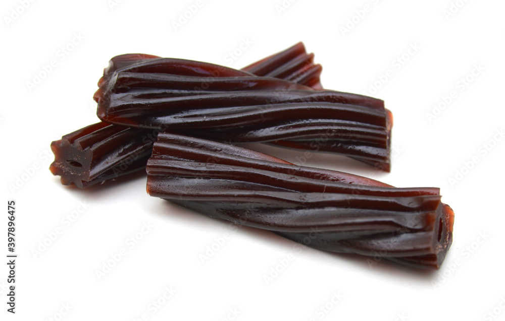 Black licorice candies isolated on white background Stock Photo | Adobe ...