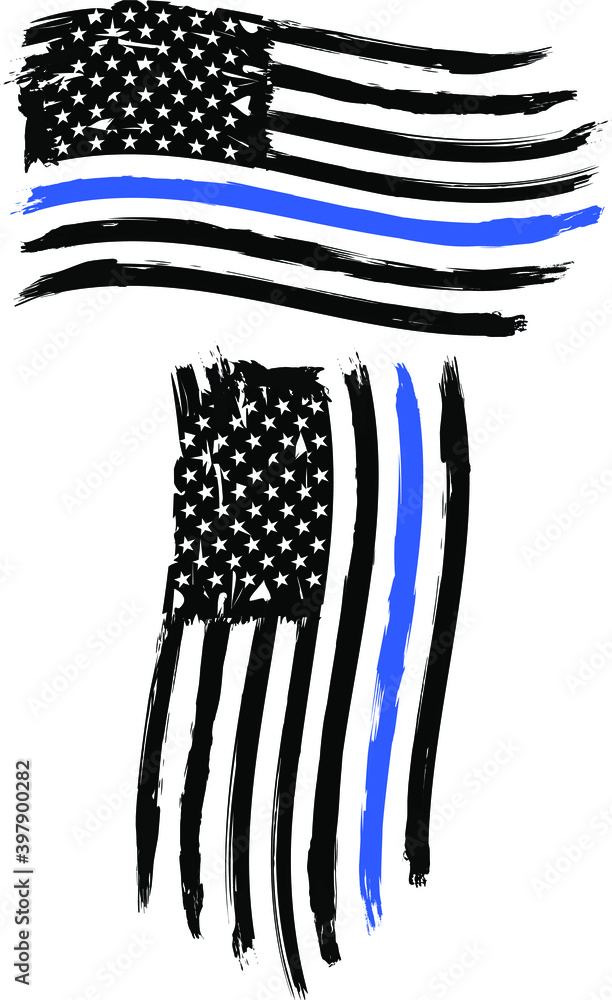 Thin blue line. Flag with Police Blue Line - Distressed american flag ...