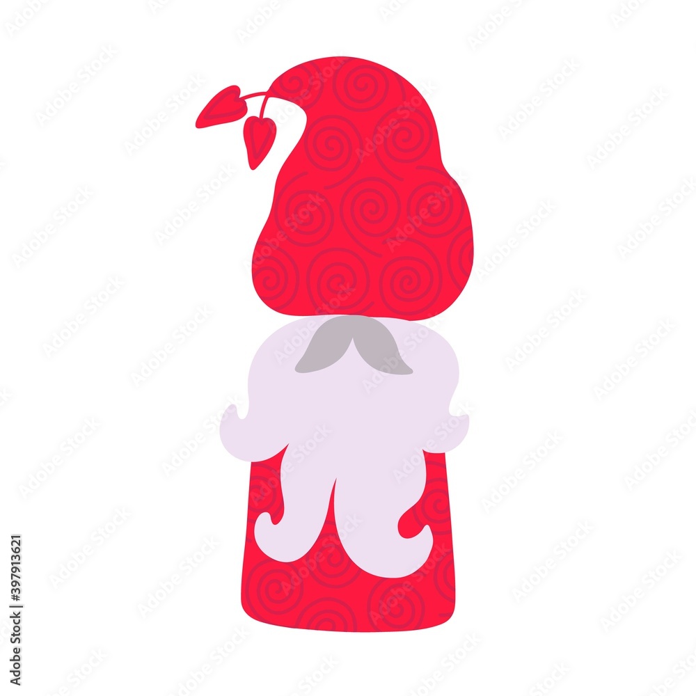 Cute colorful gnome little fancy creature for St Valentine simple ...