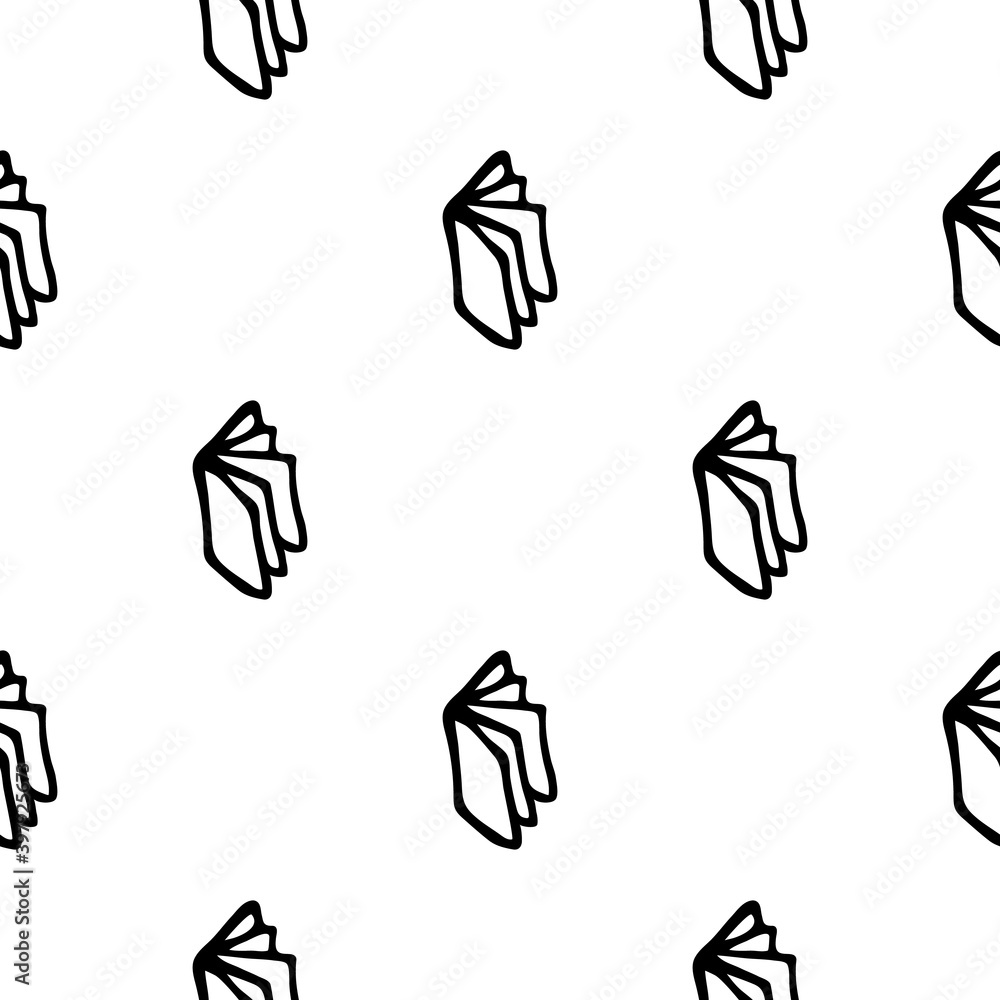Seamless pattern with hand drawn book. Doodle style vector illustration ...
