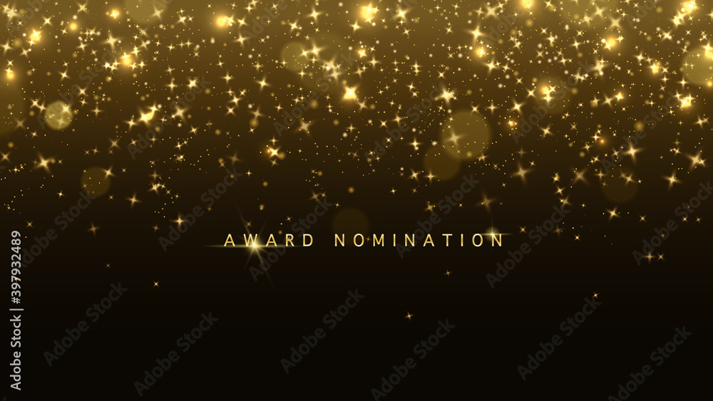 Award nomination ceremony luxury background with golden glitter ...