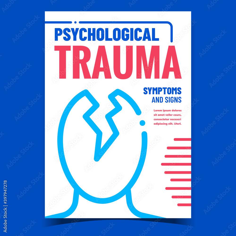 Psychological Trauma Promotional Banner Vector. Psychological Trauma ...