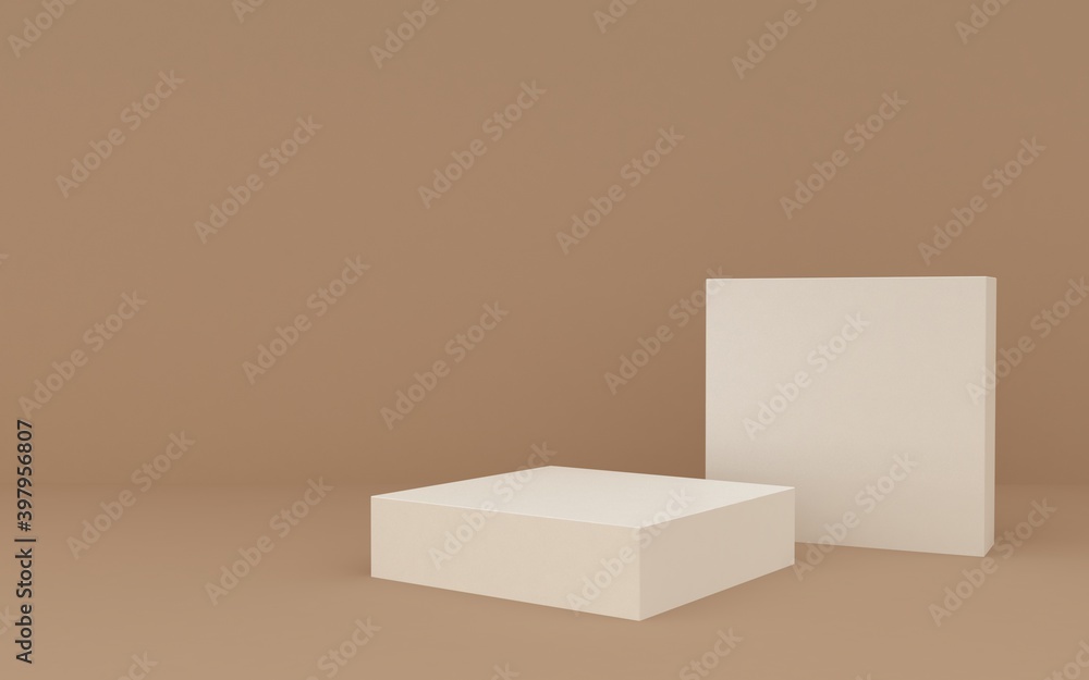 square box package design. 3d rendering of box mockup. Stock ...