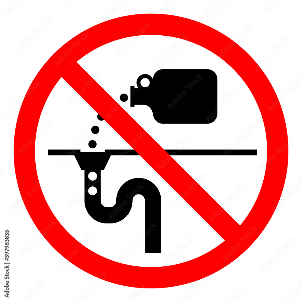 Do Not Pour Down Drain Fields Symbol Sign ,Vector Illustration, Isolate ...