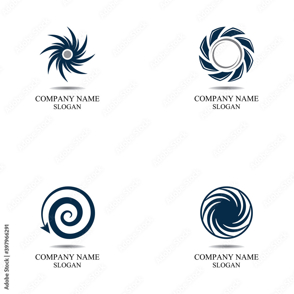 Vortex circle logo and symbols template icons app Stock Vector | Adobe ...