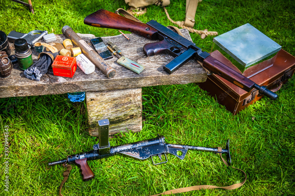 Props and equipment for World war II wargames Stock Photo | Adobe Stock