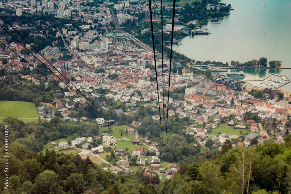 Bregenz aus der Pfänderseilbahn aus gesehen Stock Photo | Adobe Stock