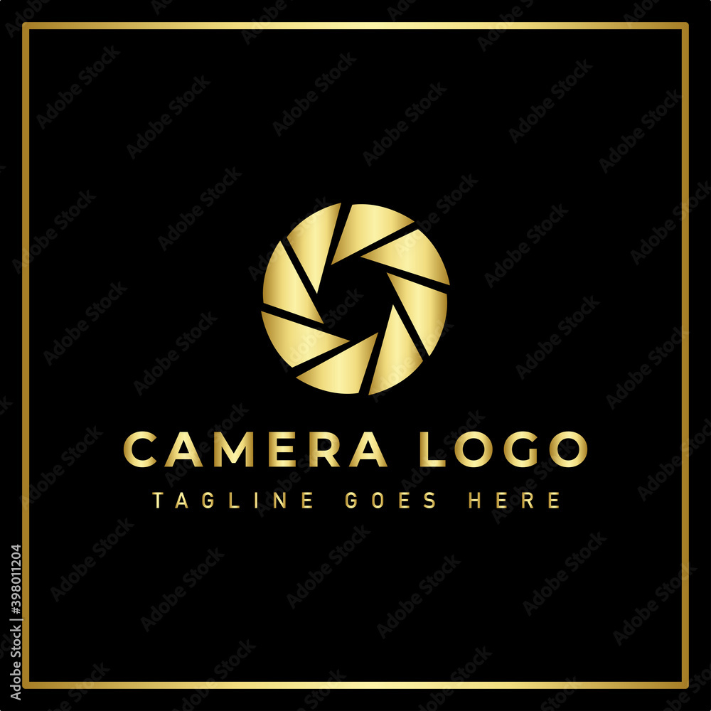 Luxury Golden Camera Logo Photography, Shutter logo design Premium ...