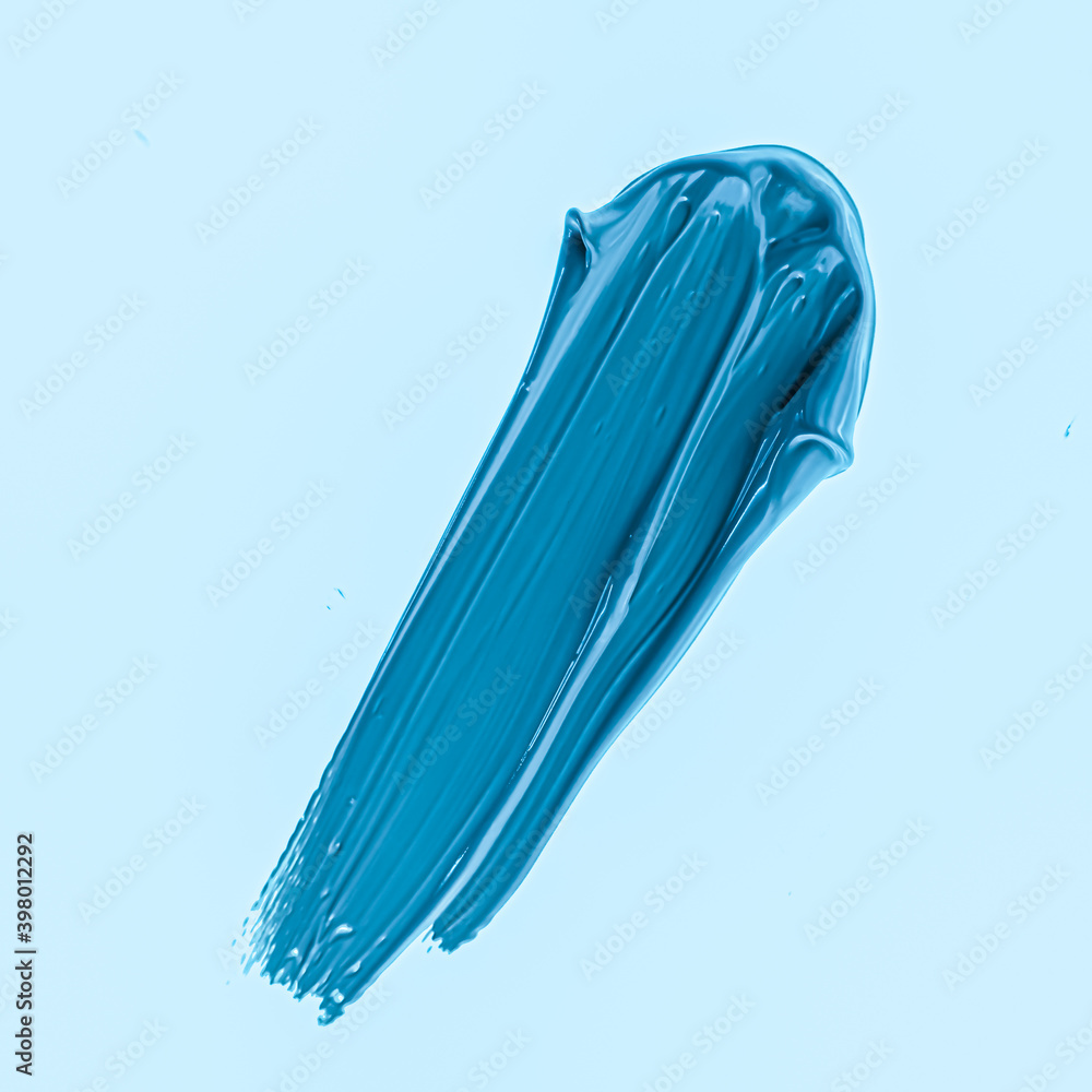 Blue brush stroke or makeup smudge closeup, beauty cosmetics and ...