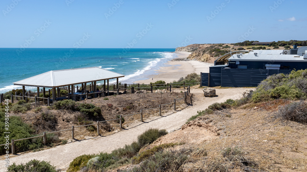 The cliff top views of the beautiful Port Willunga beach in South ...