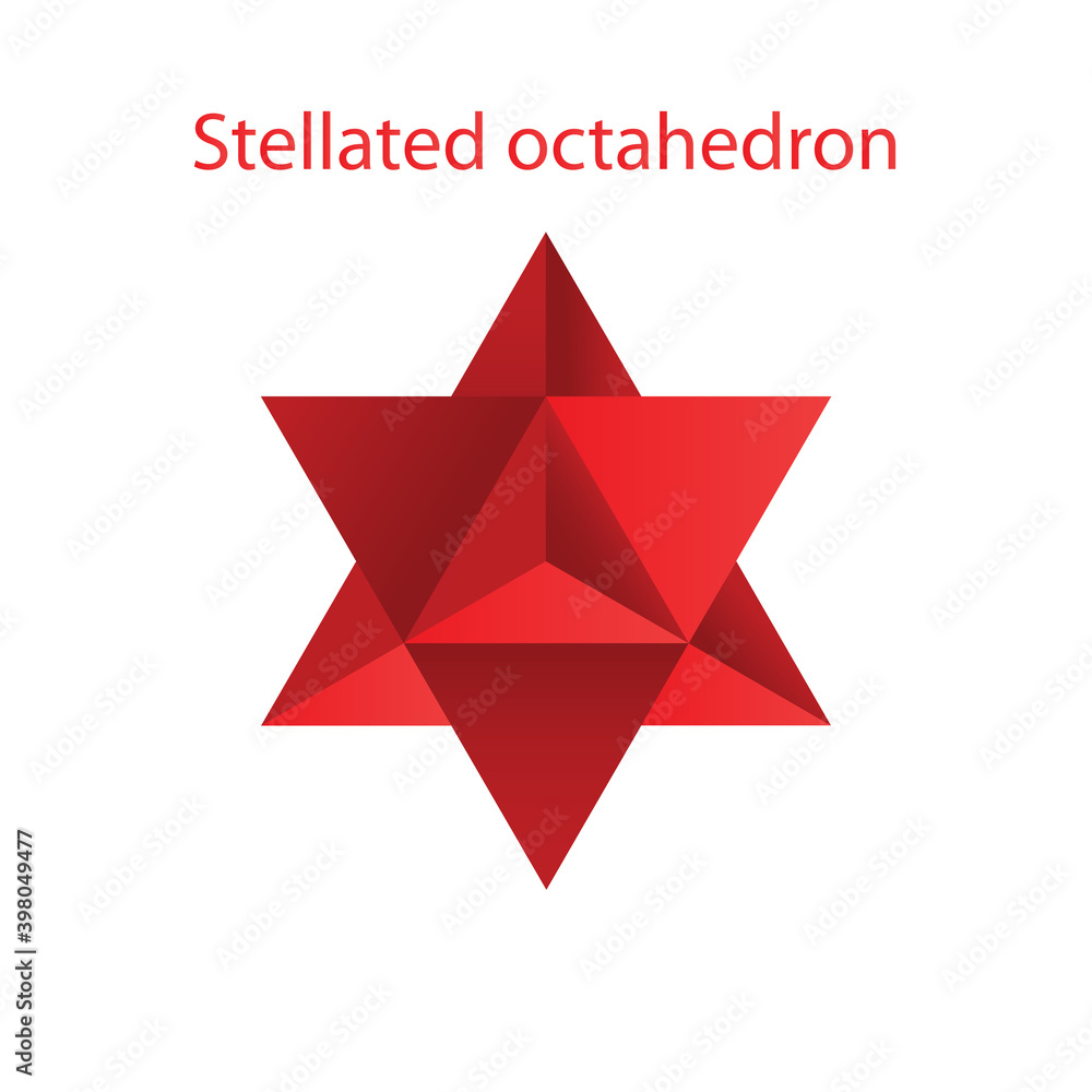 Vector red Stellated Octahedron, also called Stella octangula, and ...