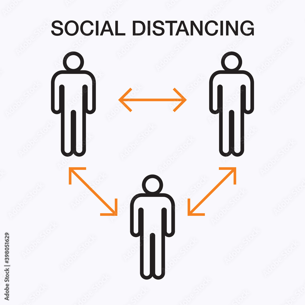 Social distancing icon. stop Covid-19 signage icon Stock Vector | Adobe ...