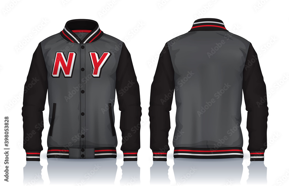 Varsity Jacket Design,Sportswear Track front and back view. Stock ...