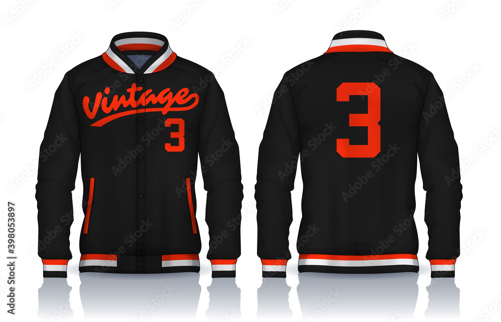 Varsity Jacket Design,Sportswear Track front and back view. Stock ...