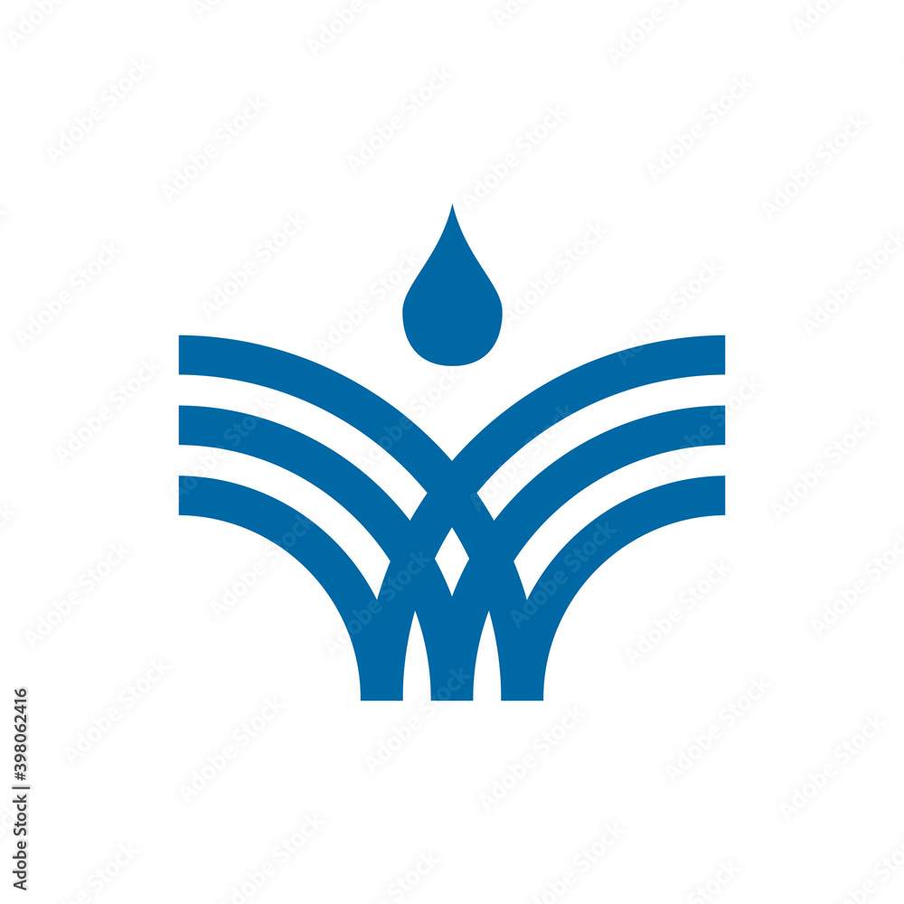 Fountain water logo design template Stock Vector | Adobe Stock