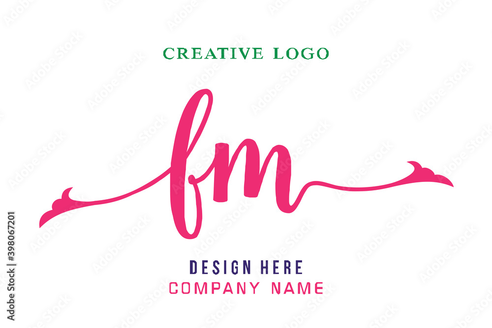 FM lettering logo is simple, easy to understand and authoritative Stock ...