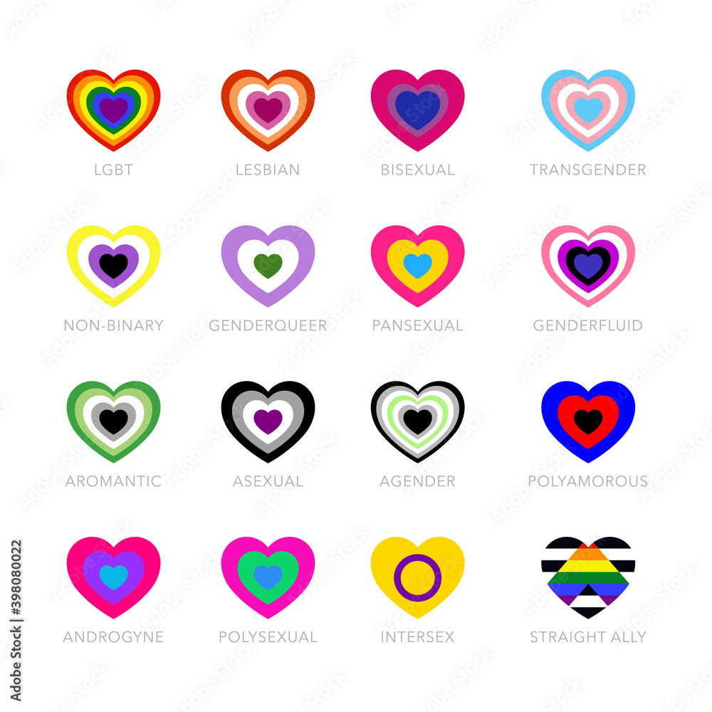 LGBTQ+ pride vector flags set, LGBT symbols. Stock Vector | Adobe Stock