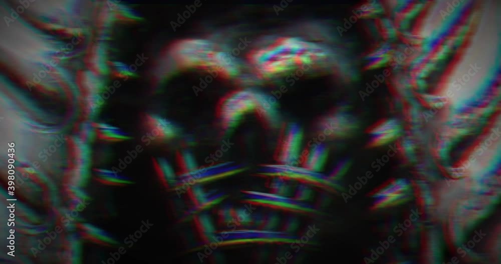 Fearfully skull mask with spiked helmet. Horror fantasy digital movie ...