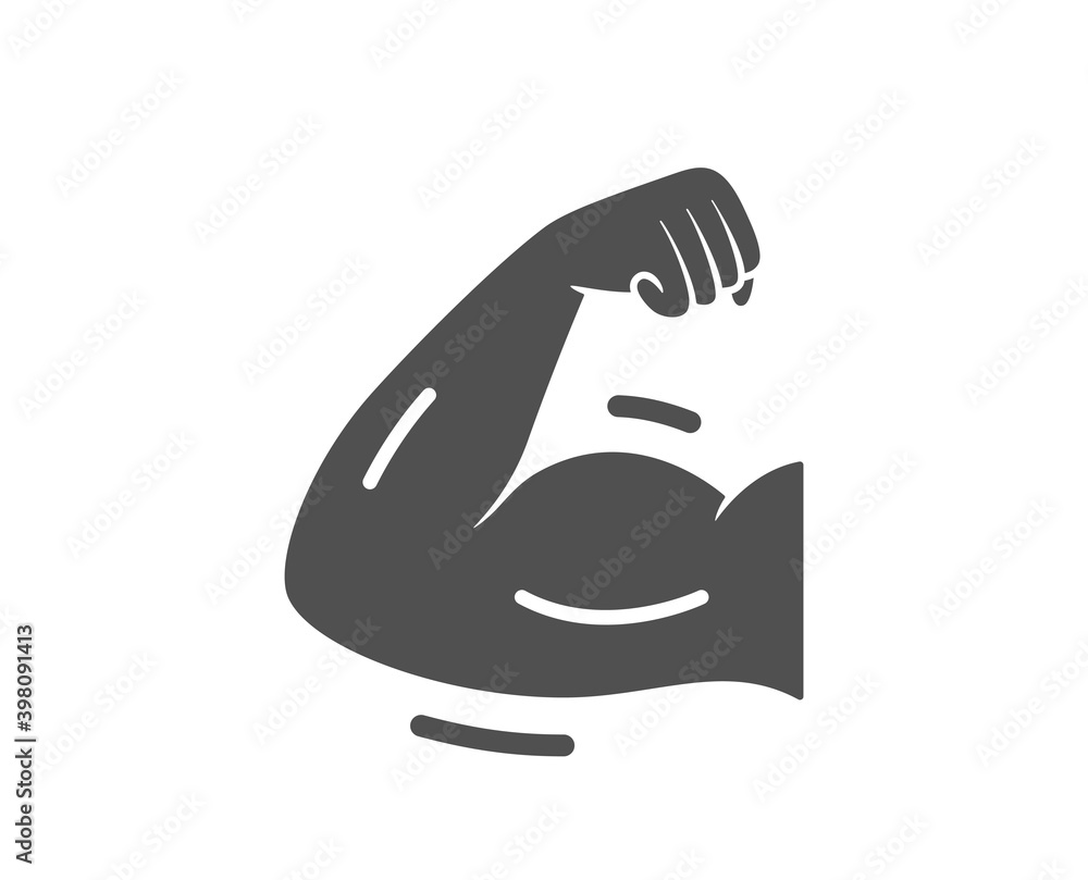 Strong arm icon. Strength muscle sign. Gym fit training symbol. Quality ...
