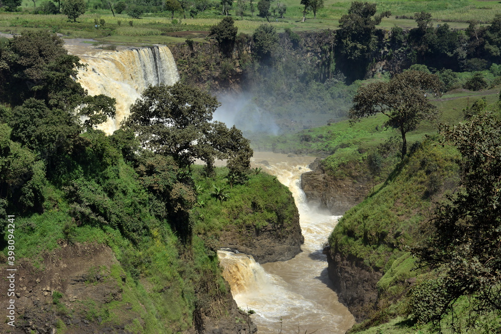 Paisajes y localizaciones de las cataratas del Nilo Azul, en el sur del ...