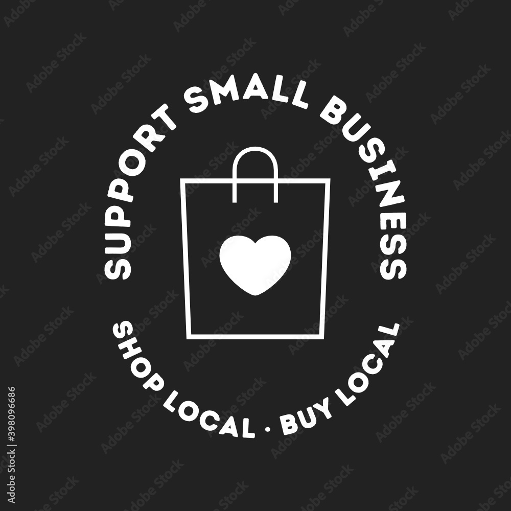Support Small Business, Shop Local, Buy Local, Logo Vector Illustration ...