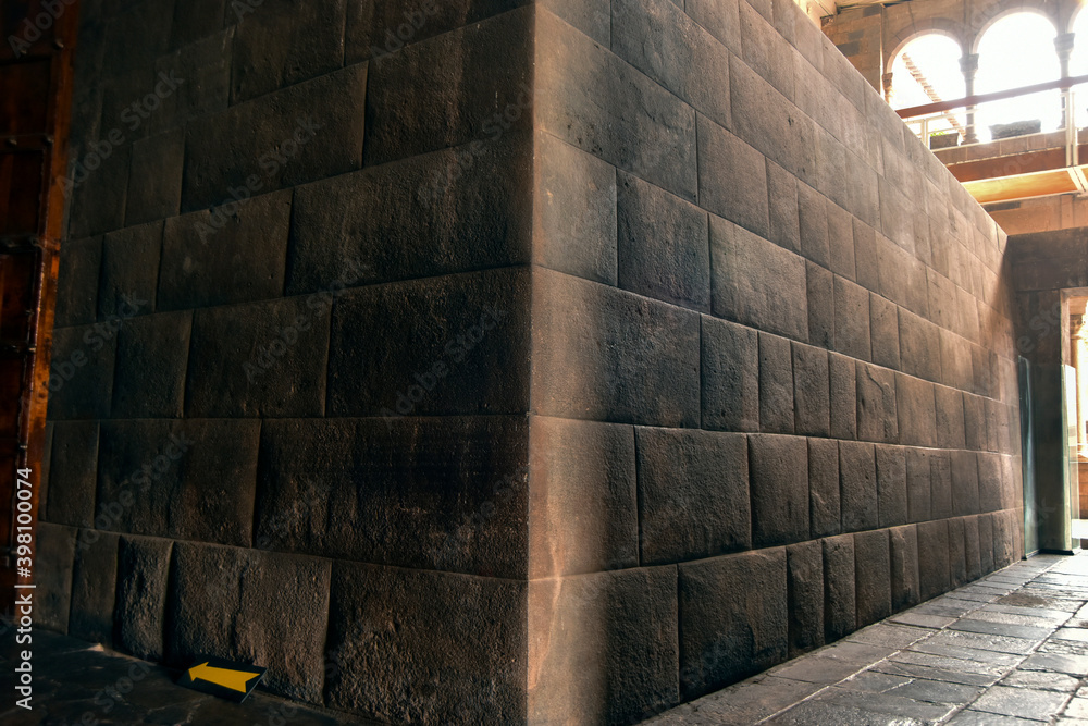 inca walls in coricancha temple of the sun,cusco,peru Stock Photo ...