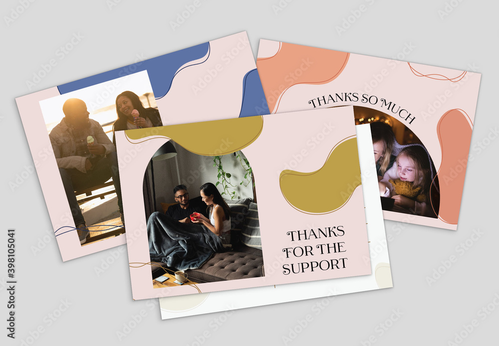 Abstract Geometric Style Postcard Layouts Stock Template | Adobe Stock